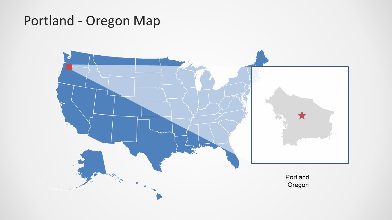 Portland Oregon PowerPoint Map - SlideModel