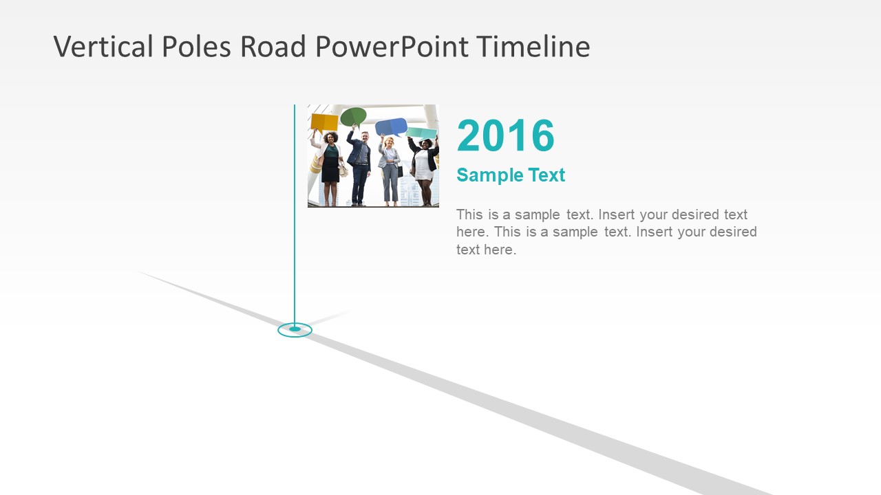 Vertical Poles Road Powerpoint Timeline Timeline Road Map Timeline For