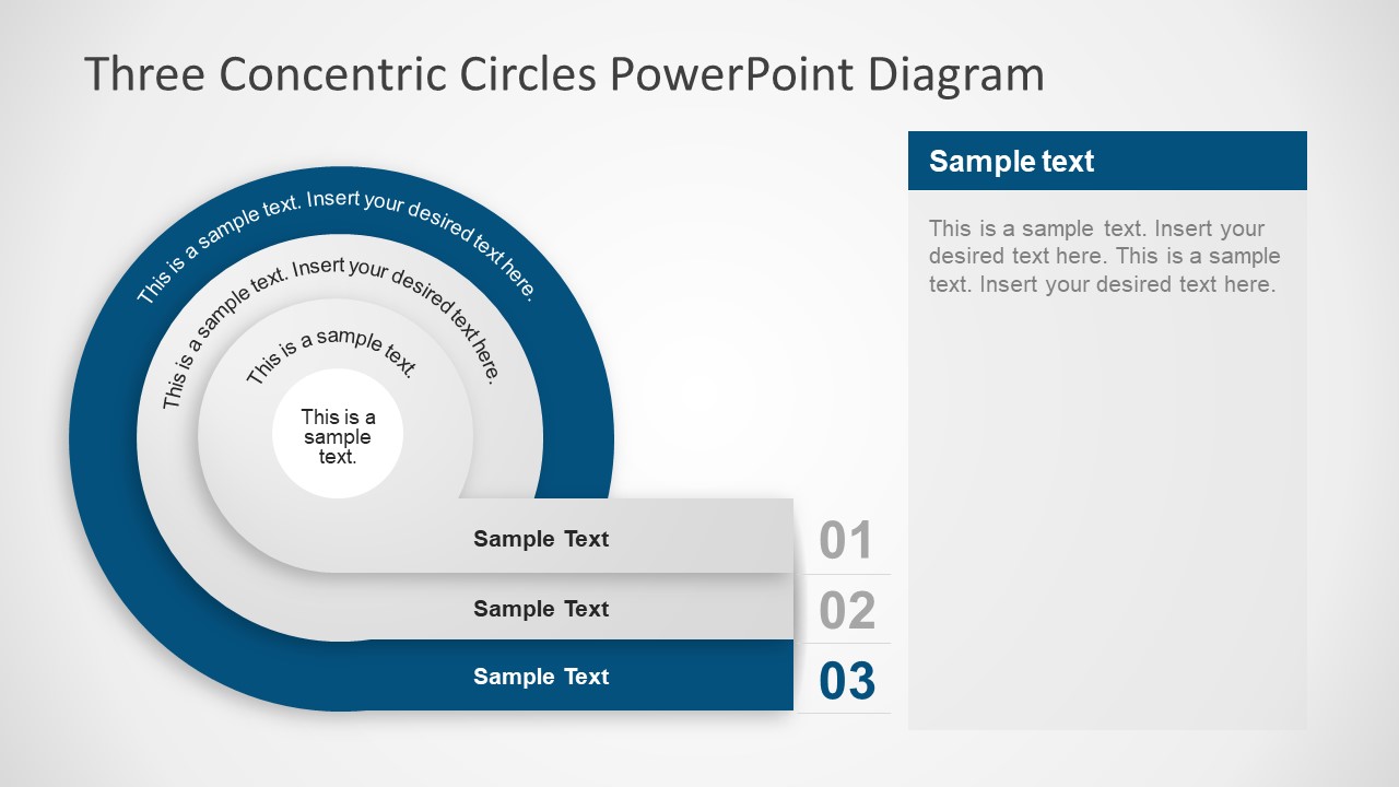 Three Concentric Circles PowerPoint Diagram Template Three Concentric Circles PowerPoint Diagram Template