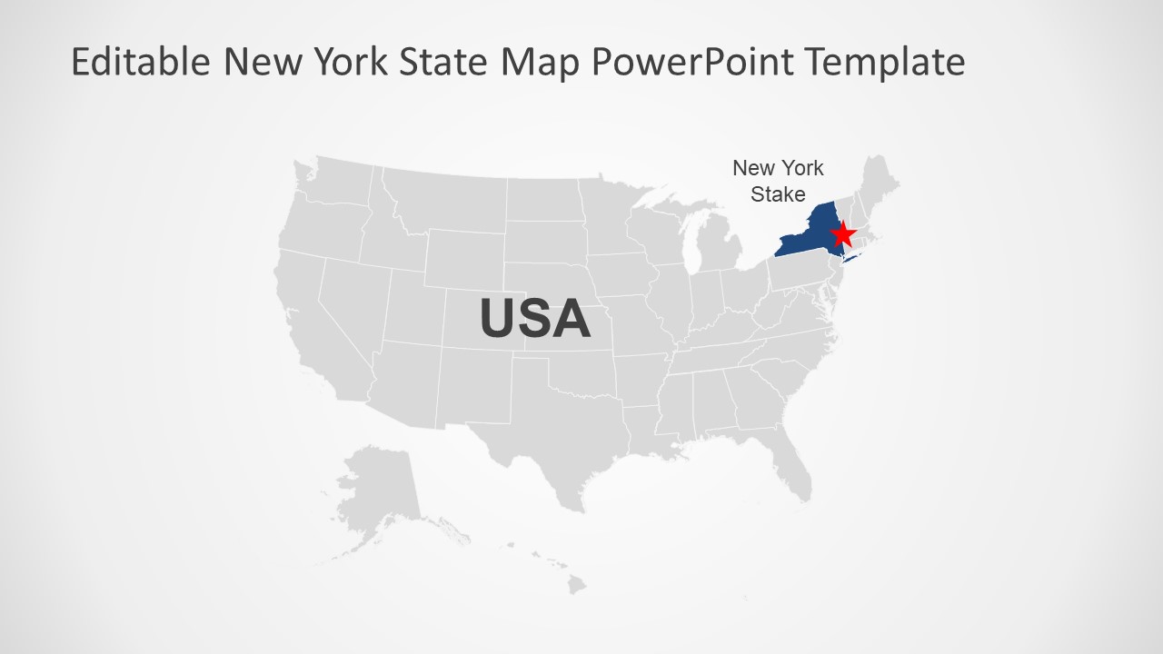 New York State PowerPoint Map Template - SlideModel