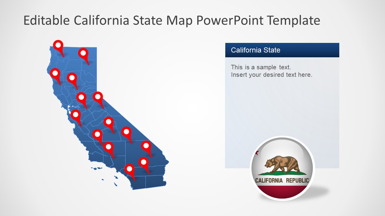 California State PowerPoint Map Template - SlideModel