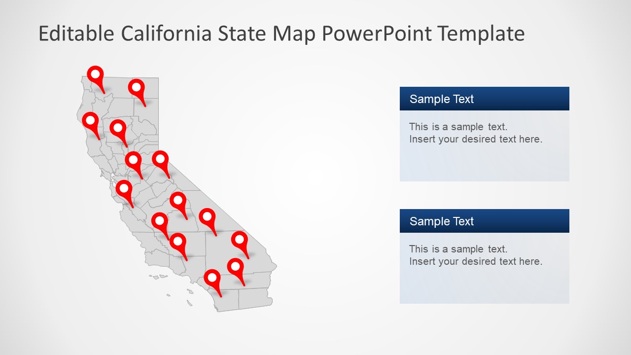 California State PowerPoint Map Template - SlideModel