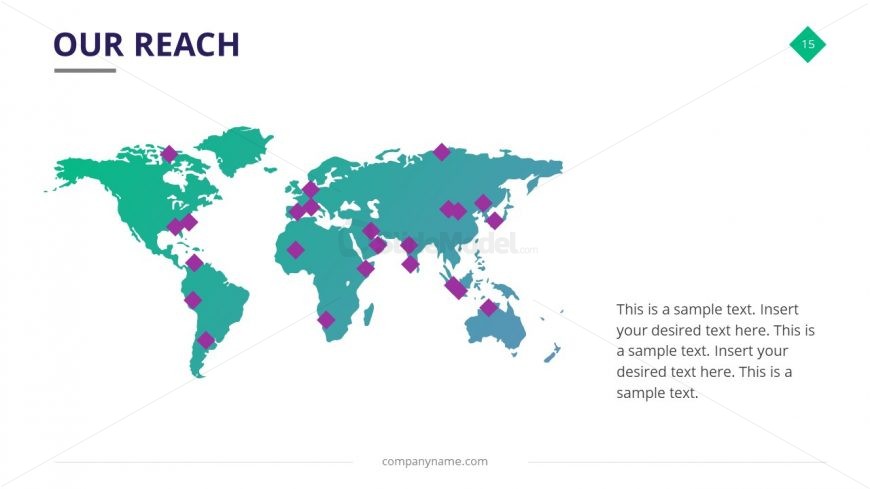 Global Reach PowerPoint Map - SlideModel Global Reach PowerPoint Map - SlideModel