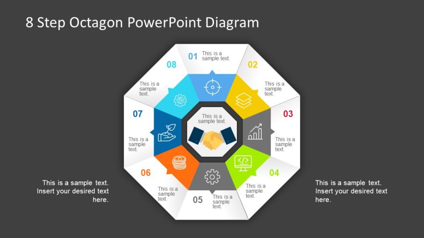 6 Step Hexagon Powerpoint Diagram
