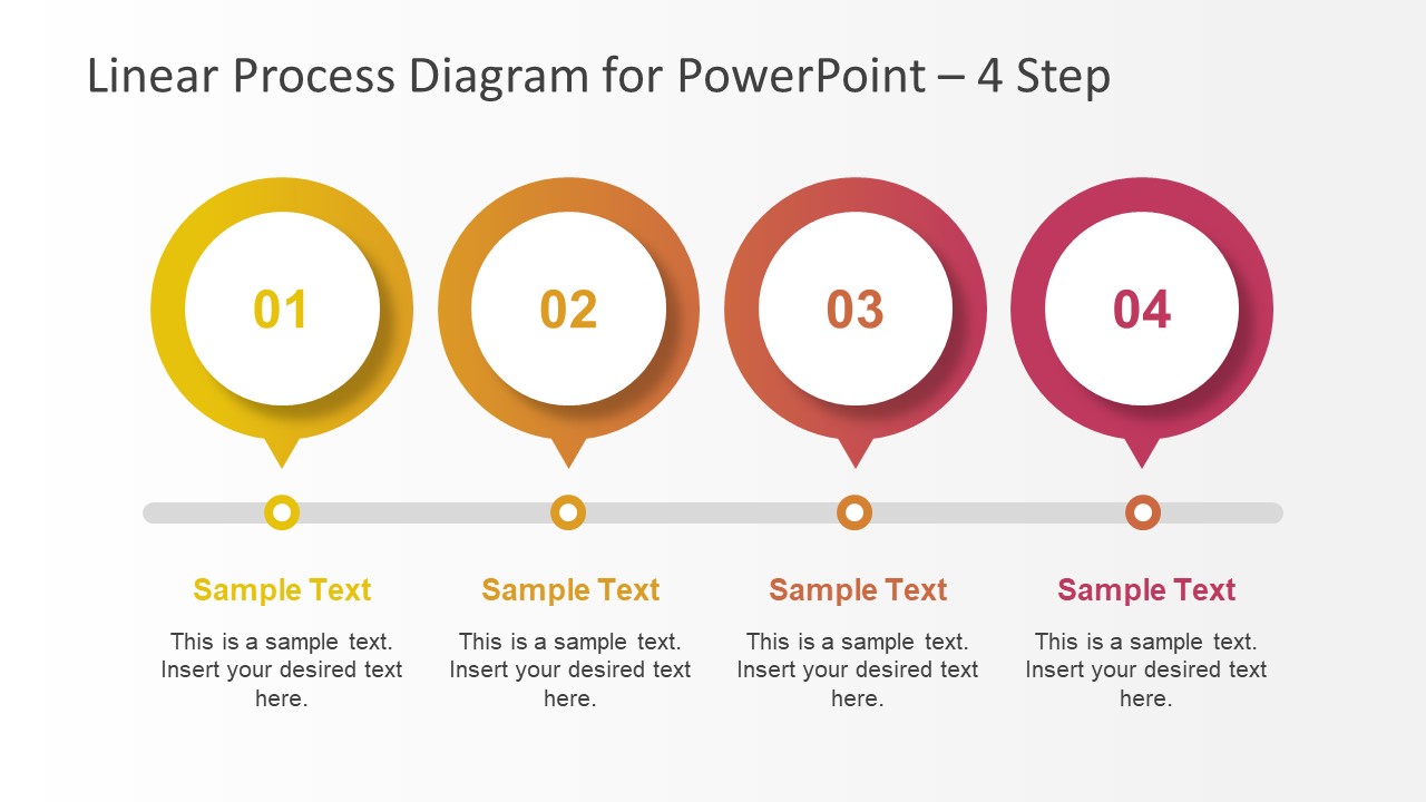 Multi Step Linear Process Diagram For Powerpoint Slidemodel