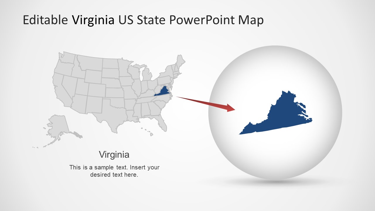 Virginia US State Map PowerPoint Template - SlideModel Virginia US State Map PowerPoint Template - SlideModel