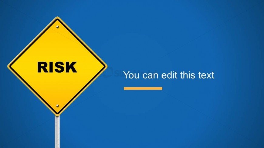 Yellow Risk Road Sign Slide Design for PowerPoint - SlideModel