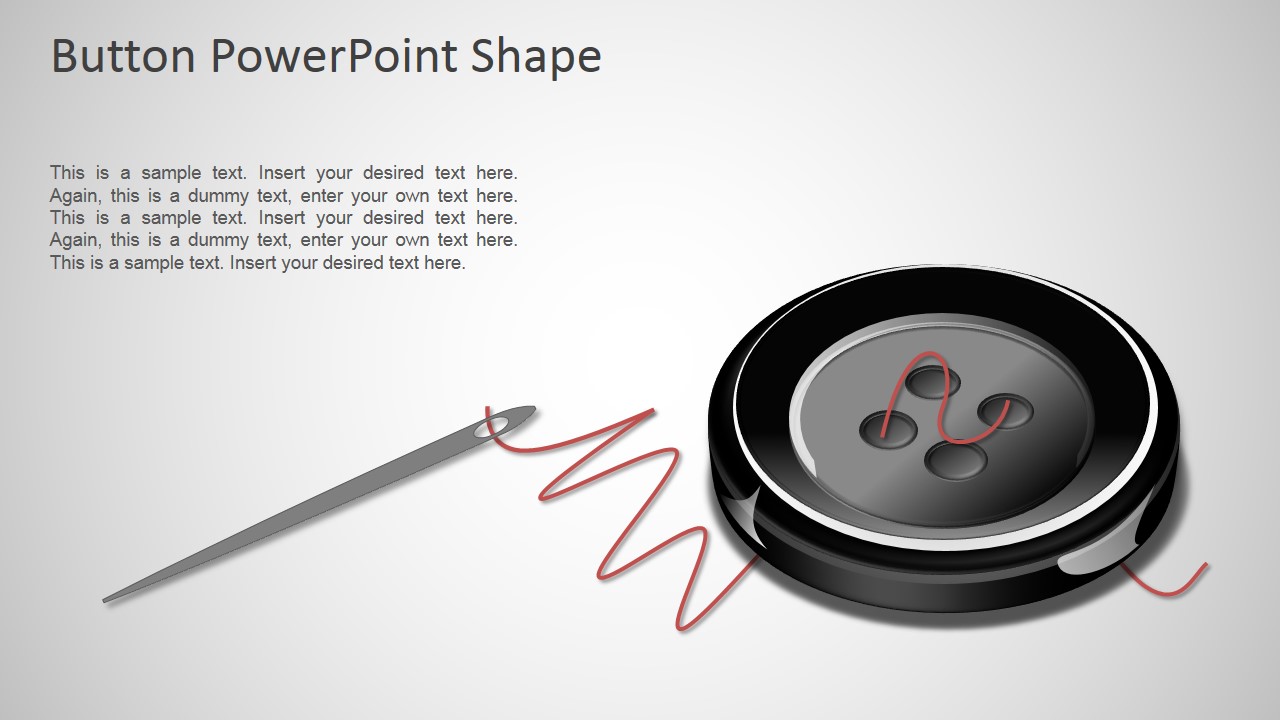 3D Button PowerPoint Shape - SlideModel