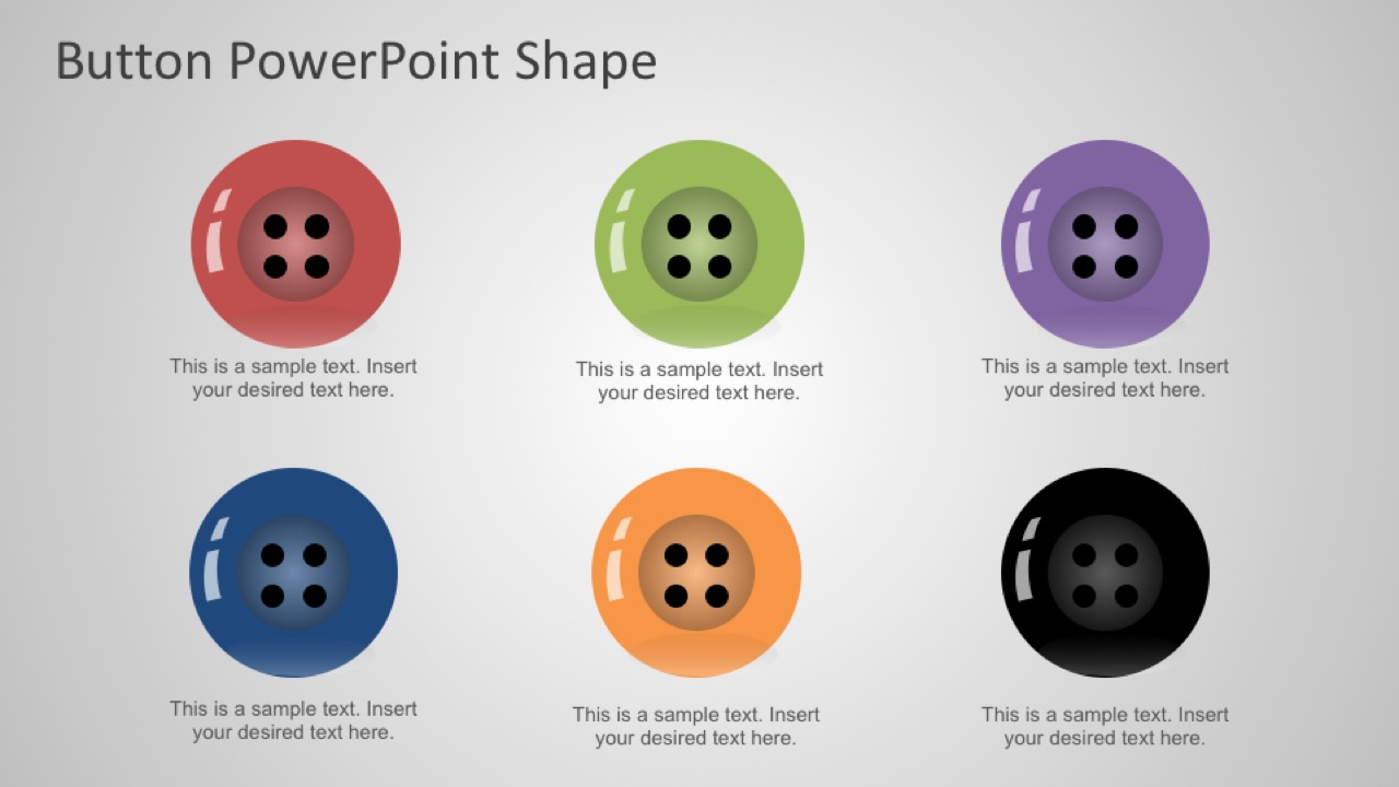 3D Button PowerPoint Shape - SlideModel