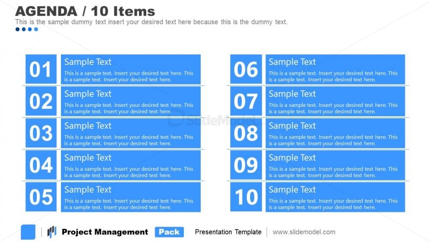 Table of Contents Agenda 4 Project Management PPT - SlideModel