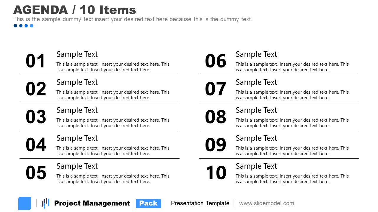 Table of Contents Agenda 5 Project Management PPT - SlideModel Table of Contents Agenda 5 Project Management PPT - SlideModel