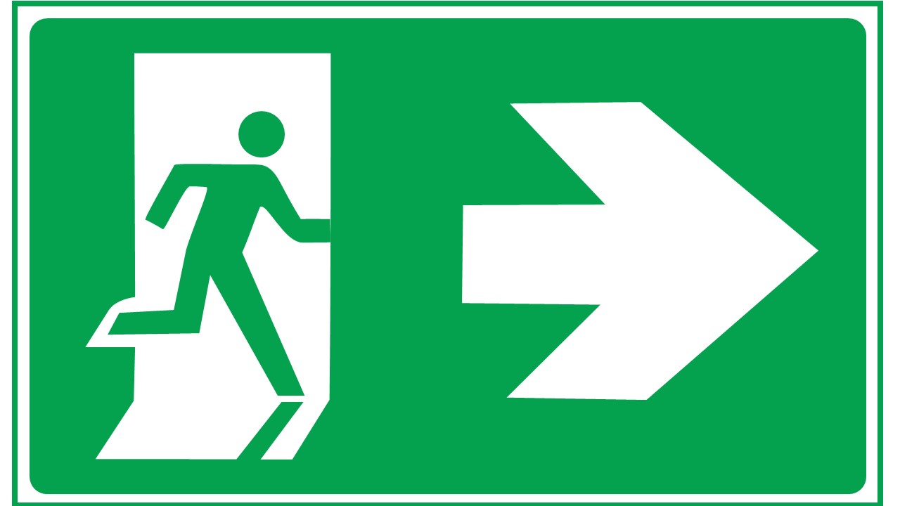 Exit Sign PowerPoint Template & Google Slides