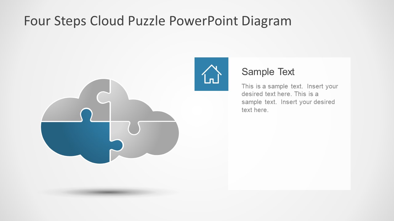 4 Steps Cloud Puzzle Diagram for PowerPoint - SlideModel