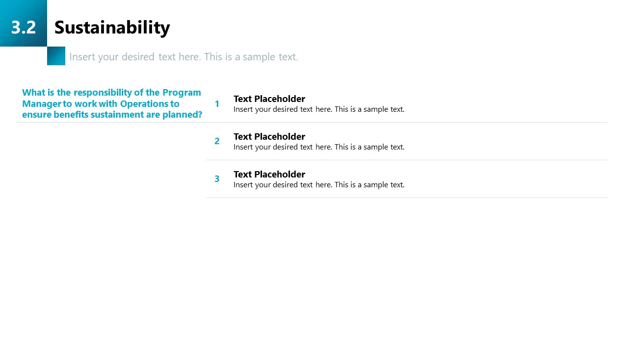 Sustainability Slide - Program Management Template - SlideModel