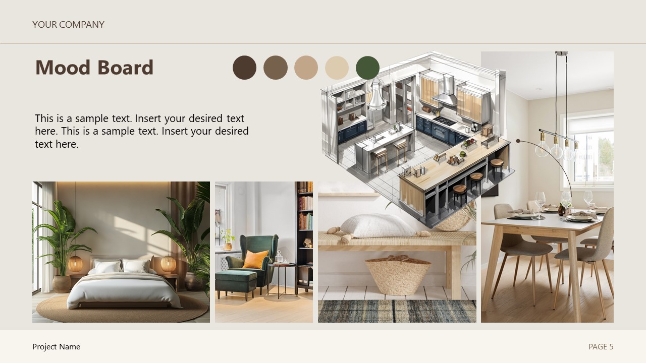 Interior Design Project Proposal PowerPoint Template