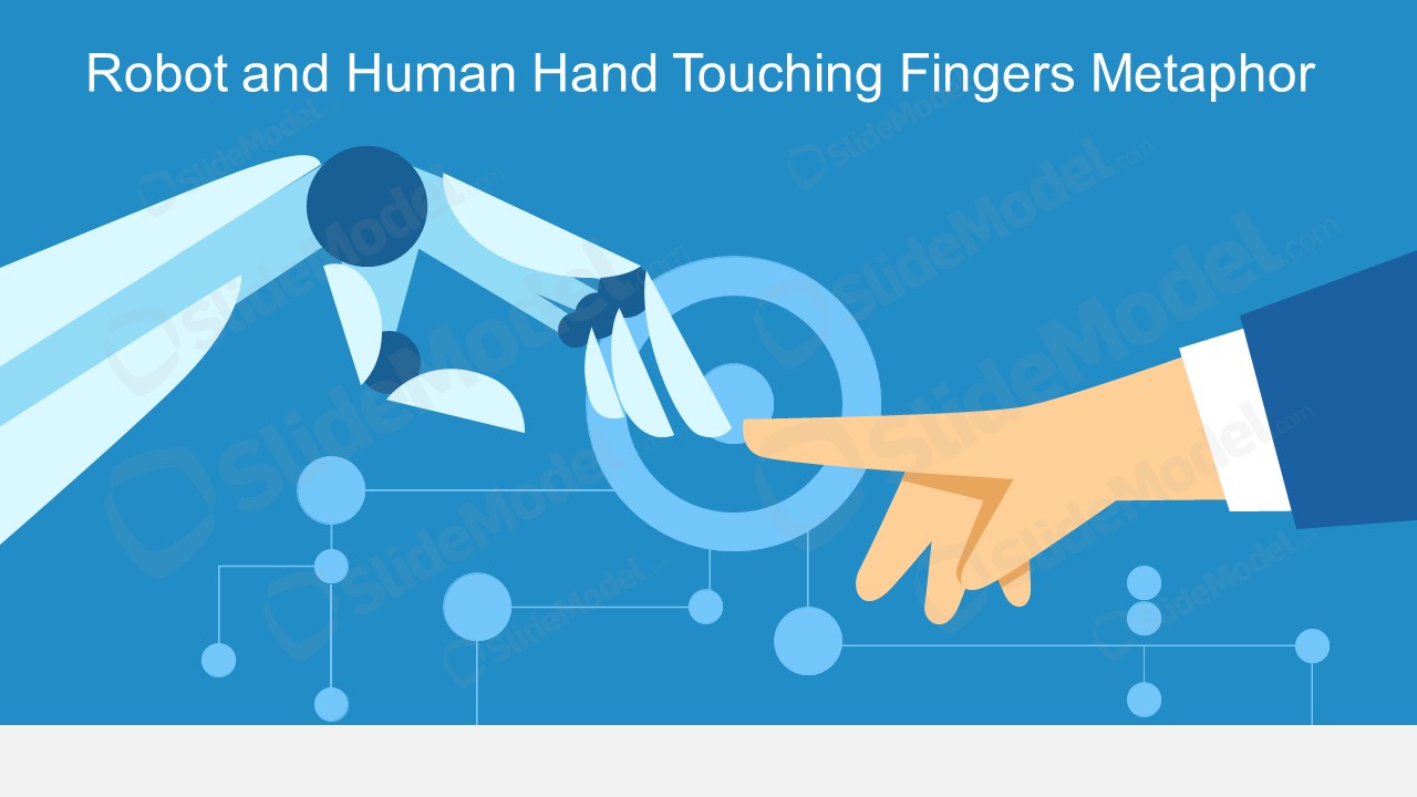 Robot and Human Hand Touching Fingers Metaphor - SlideModel