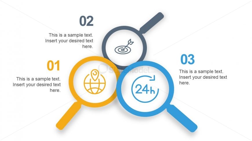 3 Steps Magnifying Glass Infographic PPT - SlideModel