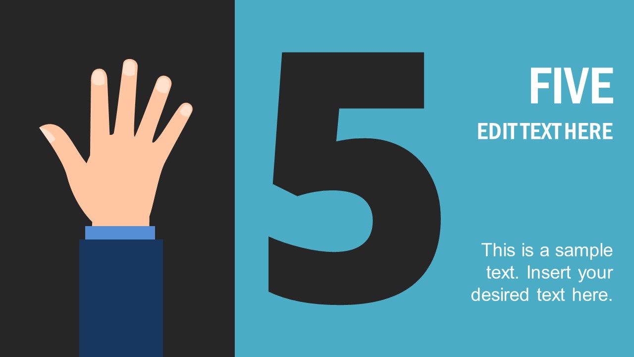 Hand Counting 5 Fingers PowerPoint - SlideModel