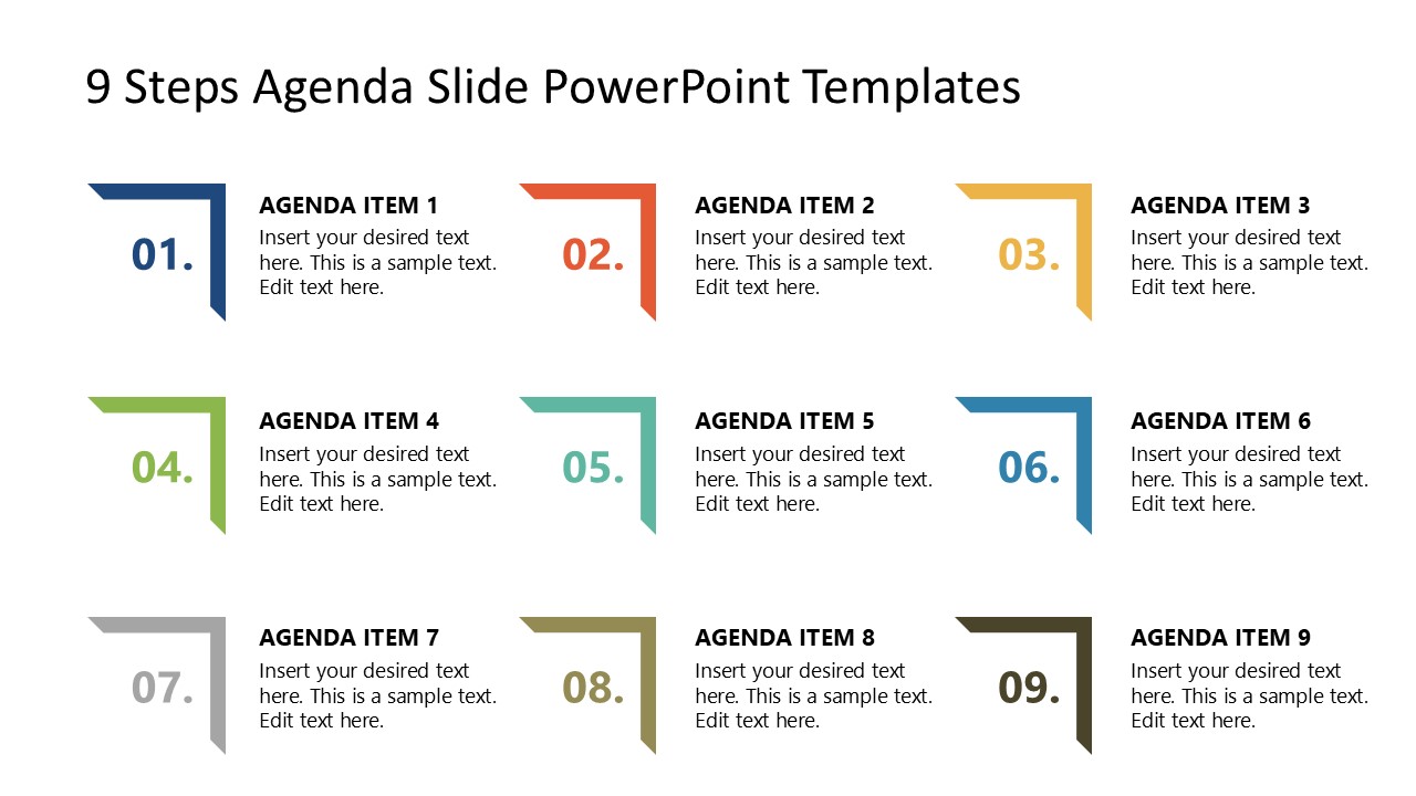 Free Agenda 9 Steps PowerPoint - SlideModel Free Agenda 9 Steps PowerPoint - SlideModel