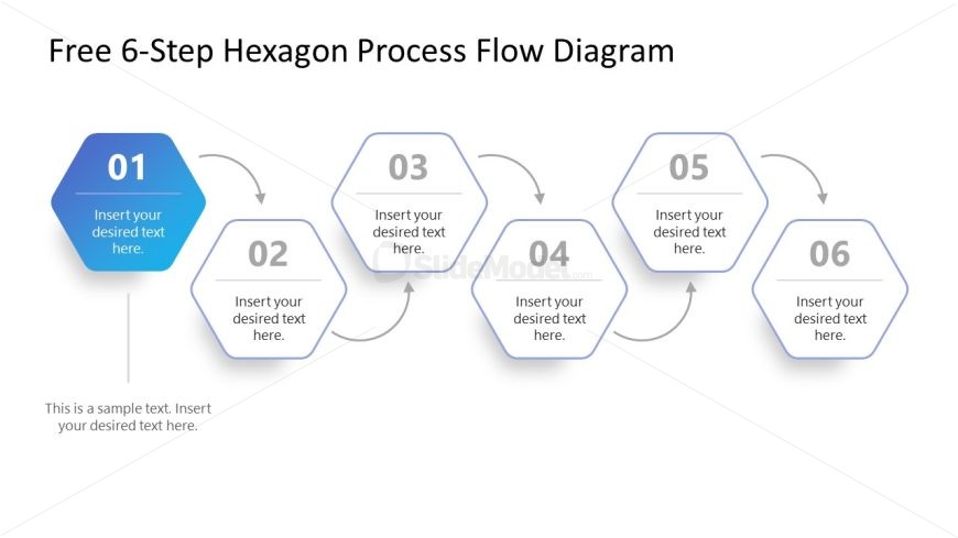 6-Step Hexagon Process Flow Diagram Presentation Template - SlideModel