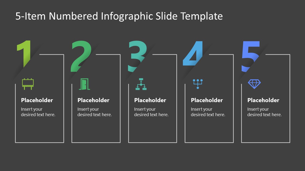Free 5-Item Numbered Infographic Template for PowerPoint