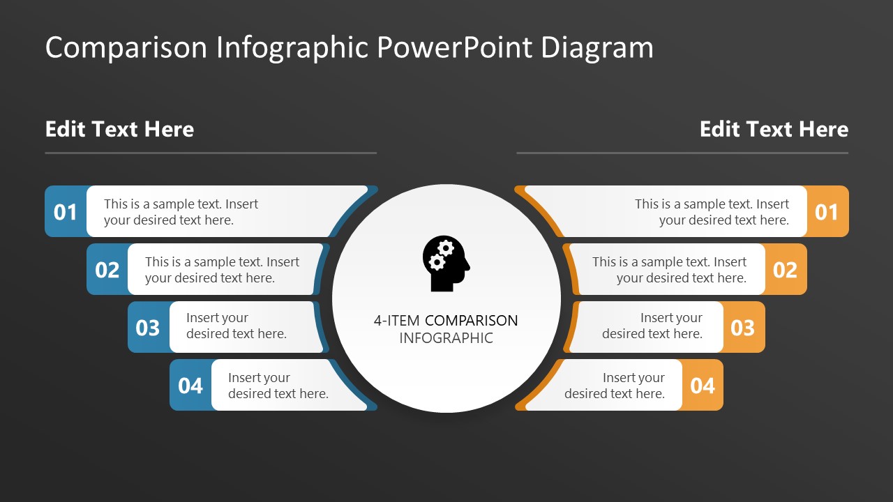 Free 4-Item Comparison Infographic Slide Template for PowerPoint