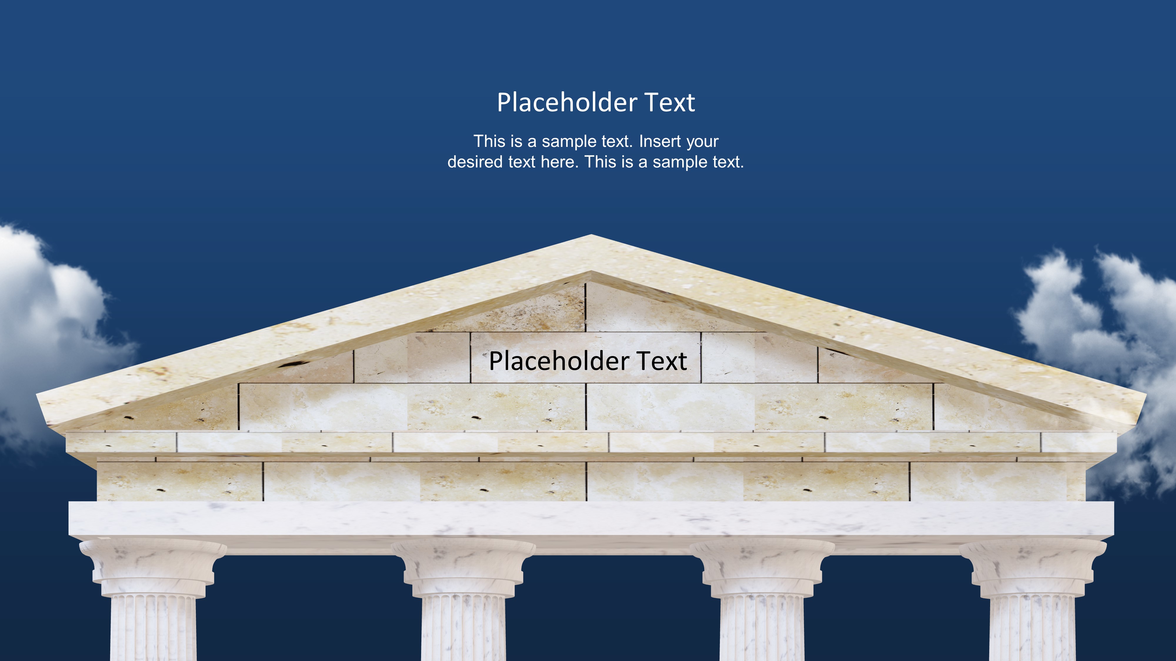 4 Columns Animated Greek Temple 3D PowerPoint Template - SlideModel