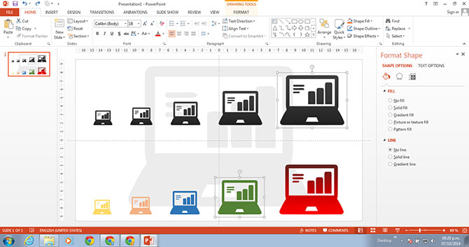 PowerPoint Laptop Icons with Different Sizes and Colors - SlideModel